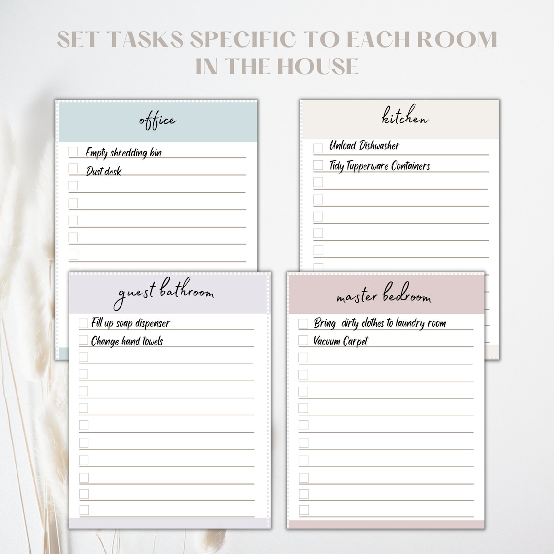 Kids Cleaning Cards Printable Cleaning Checklist by Room Cleaning ...