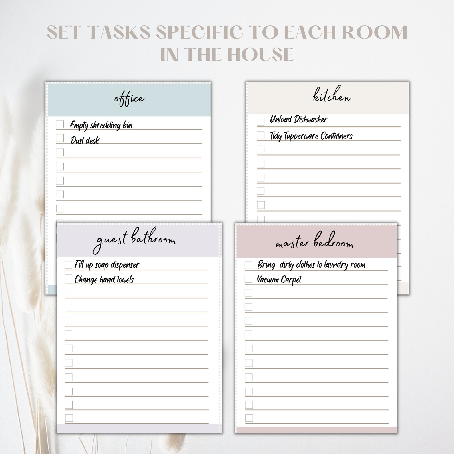 Kids Cleaning Cards Printable Cleaning Checklist by Room Cleaning ...