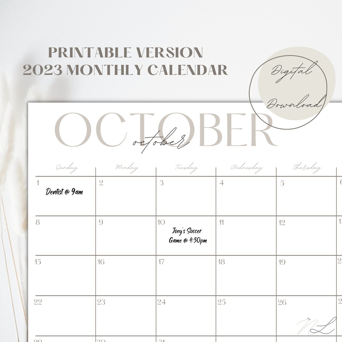 2023 Calendar Printable Landscape Calendar 2023 Vertical Monthly ...