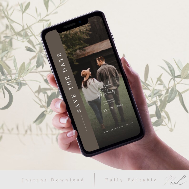 Digital Wedding Invitation With Photo Template Text Message Invite ...