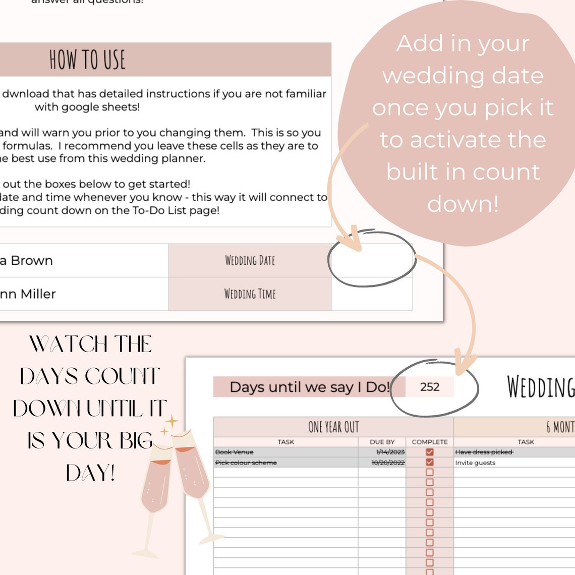 Wedding Planner Checklist Wedding Budget Google Sheets Spreadsheet ...