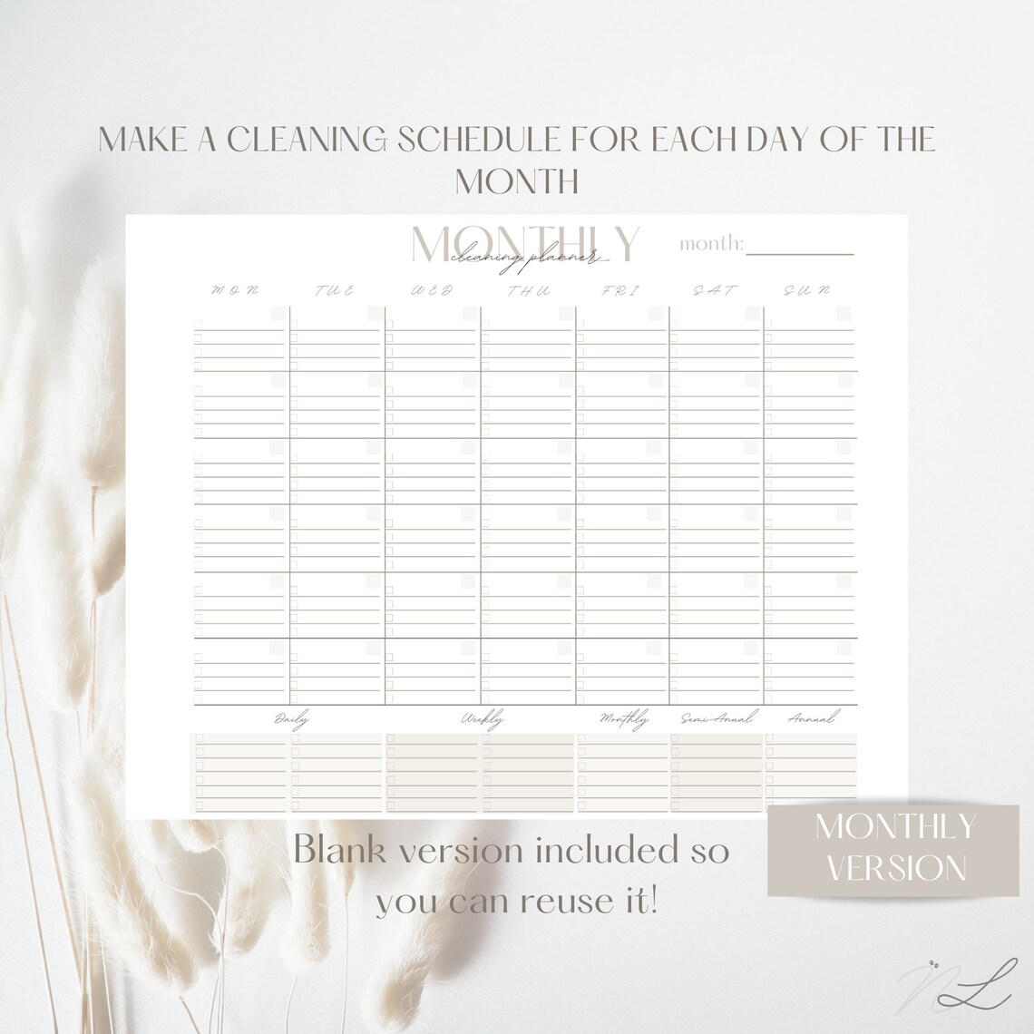 Editable Cleaning Schedule Printable Cleaning Planner Digital Cleaning ...