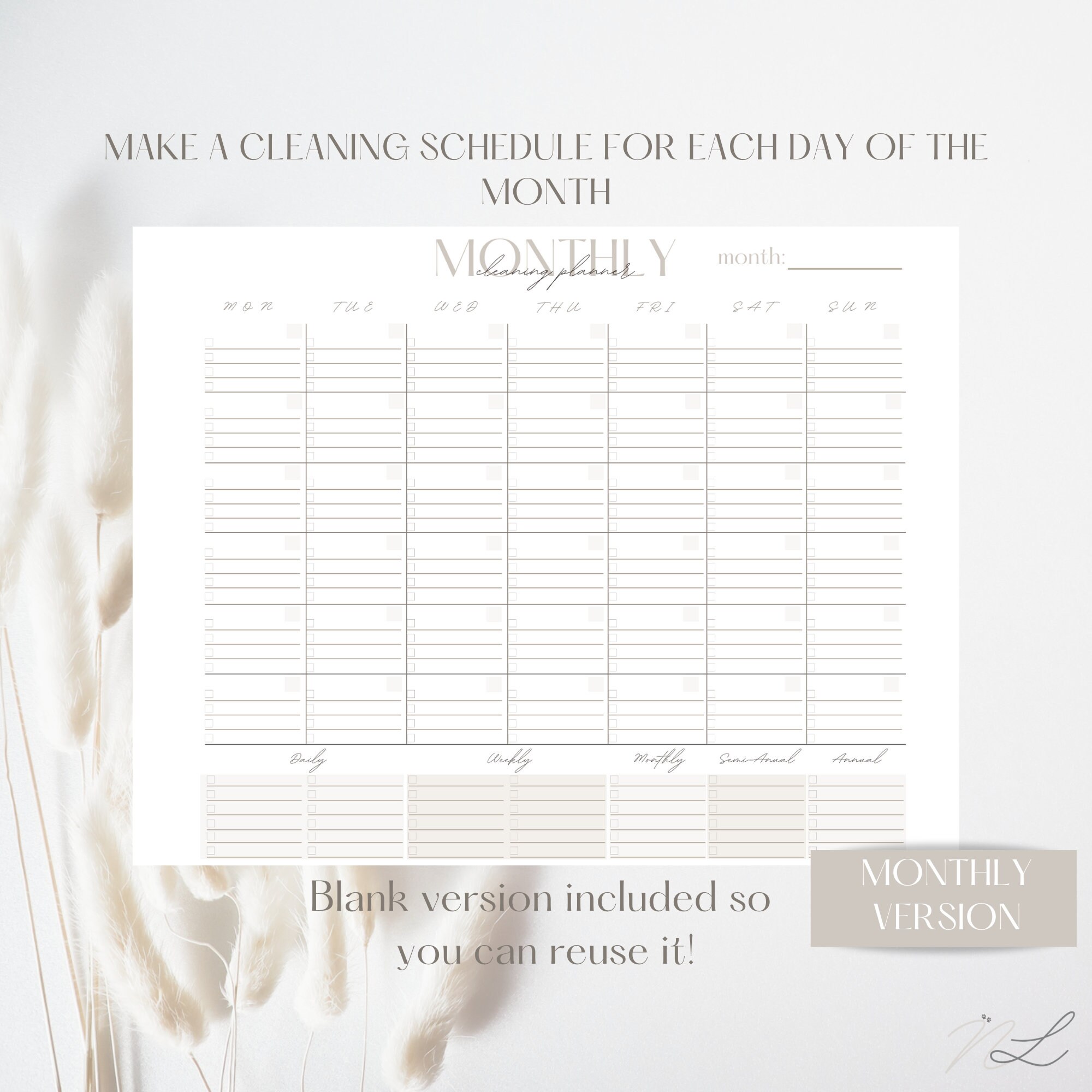 Editable Cleaning Schedule Printable Cleaning Planner Digital Cleaning ...