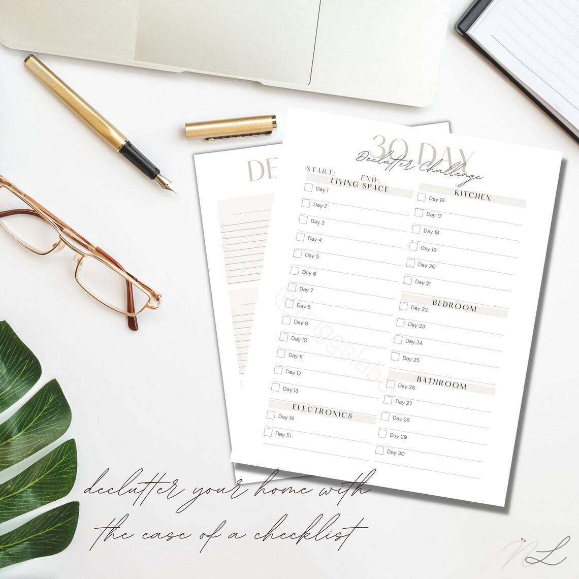 Declutter Checklist Editable PDF Declutter Challenge Declutter by ...