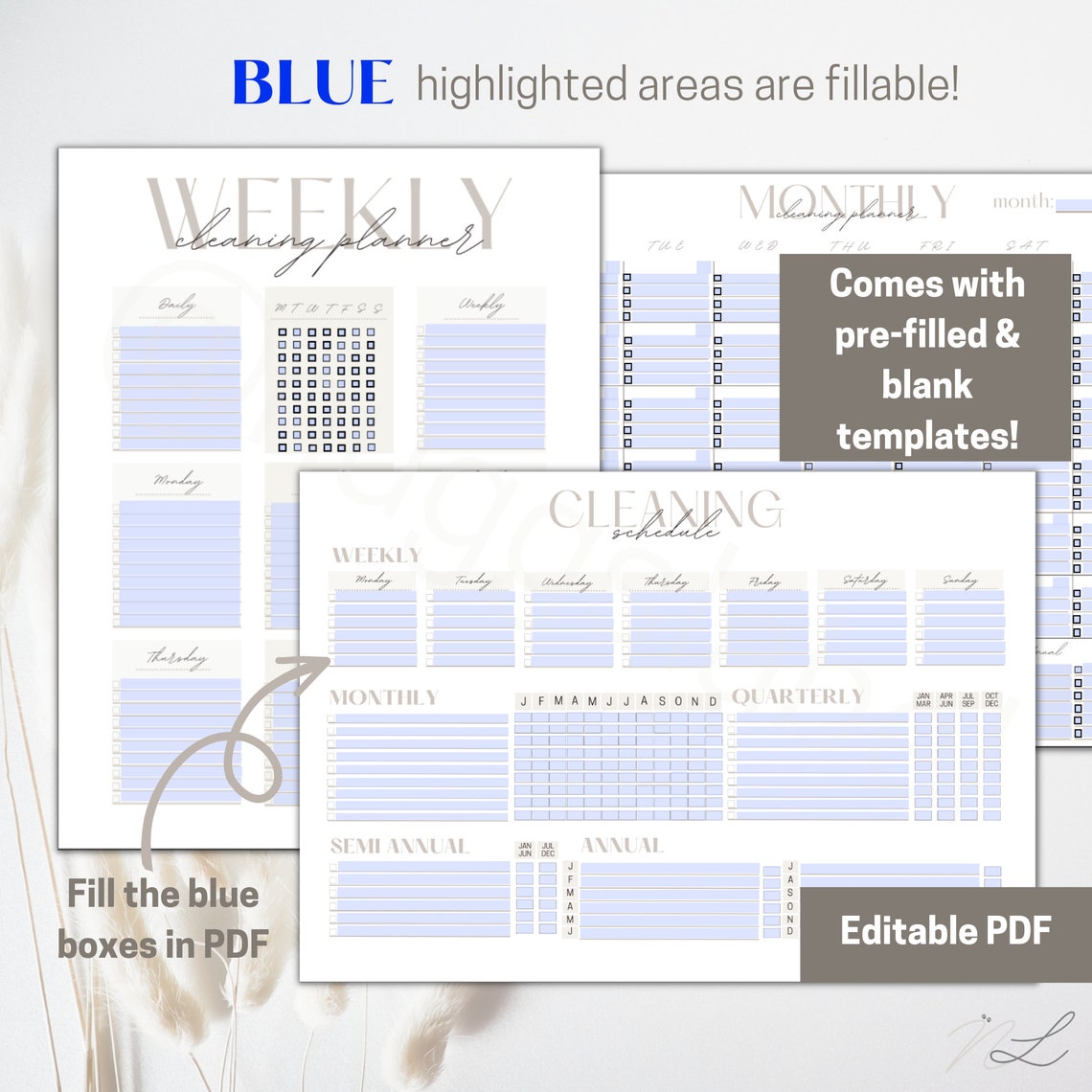Editable Cleaning Schedule PDF Printable Cleaning Planner Digital ...