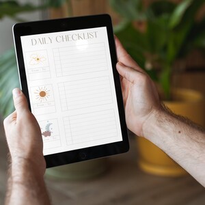 Daily Checklist Digital Daily Checklist Printable Canva Tempalte Kids ...