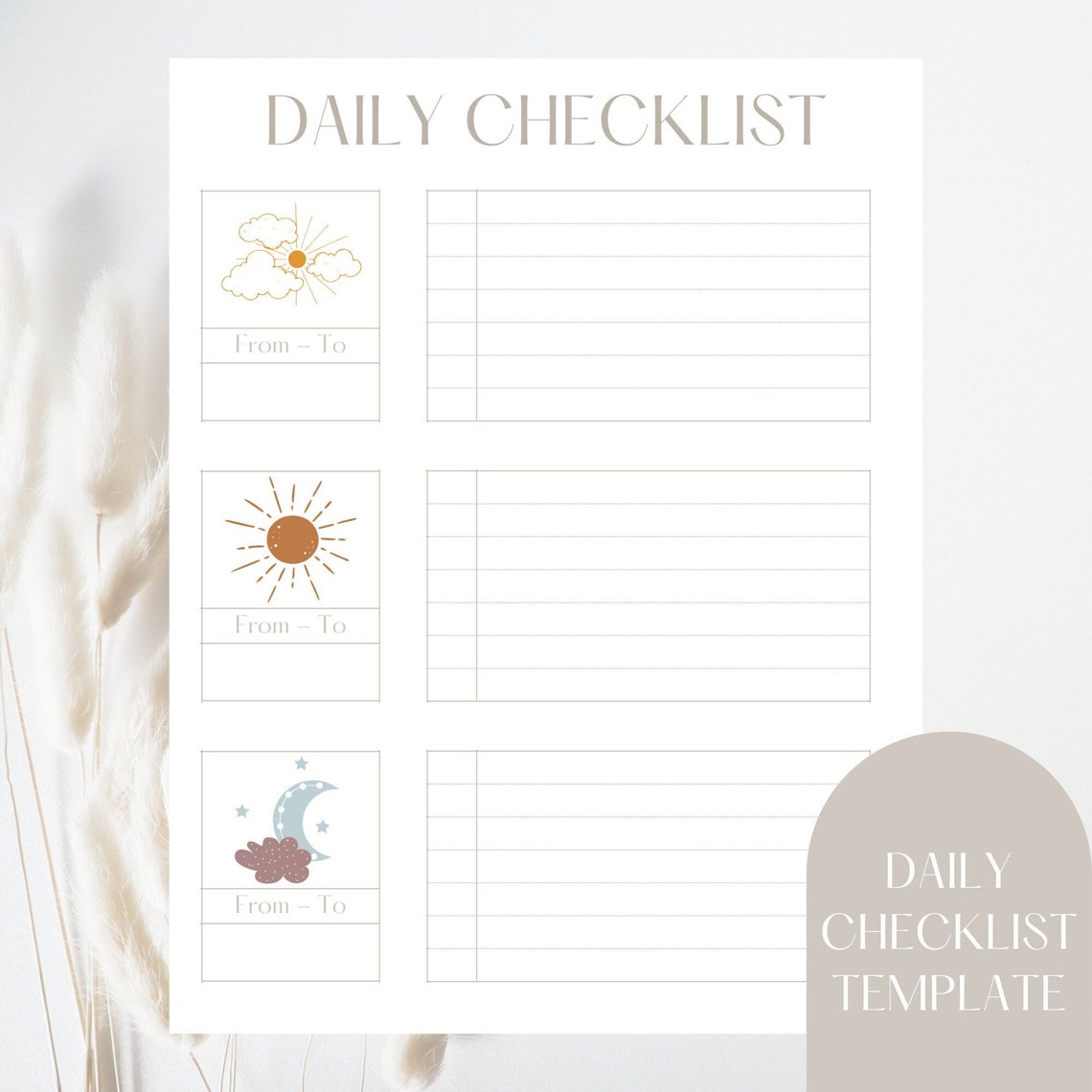 Daily Checklist Digital Daily Checklist Printable Canva - Etsy