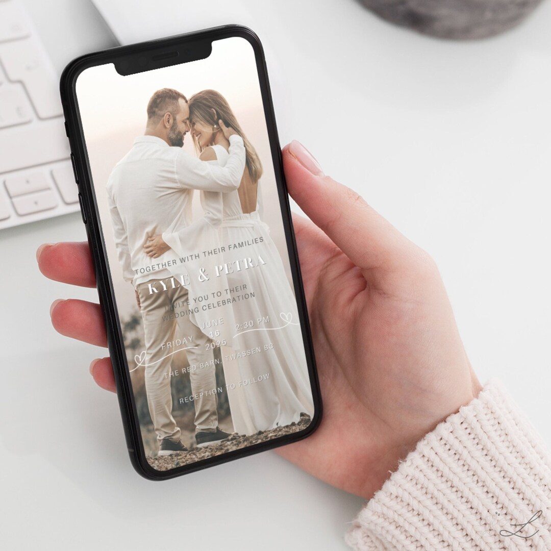 Digital Wedding Invitation Template Text Message Template Canva Wedding ...