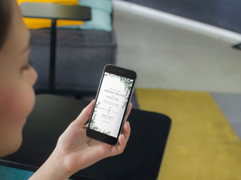 Digital Wedding Invitation Template Text Message Template Canva Wedding ...