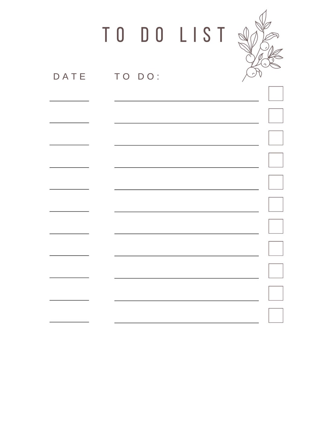 Simple To-do List | Organize Your Life| Minimal Printable Pdf - Etsy