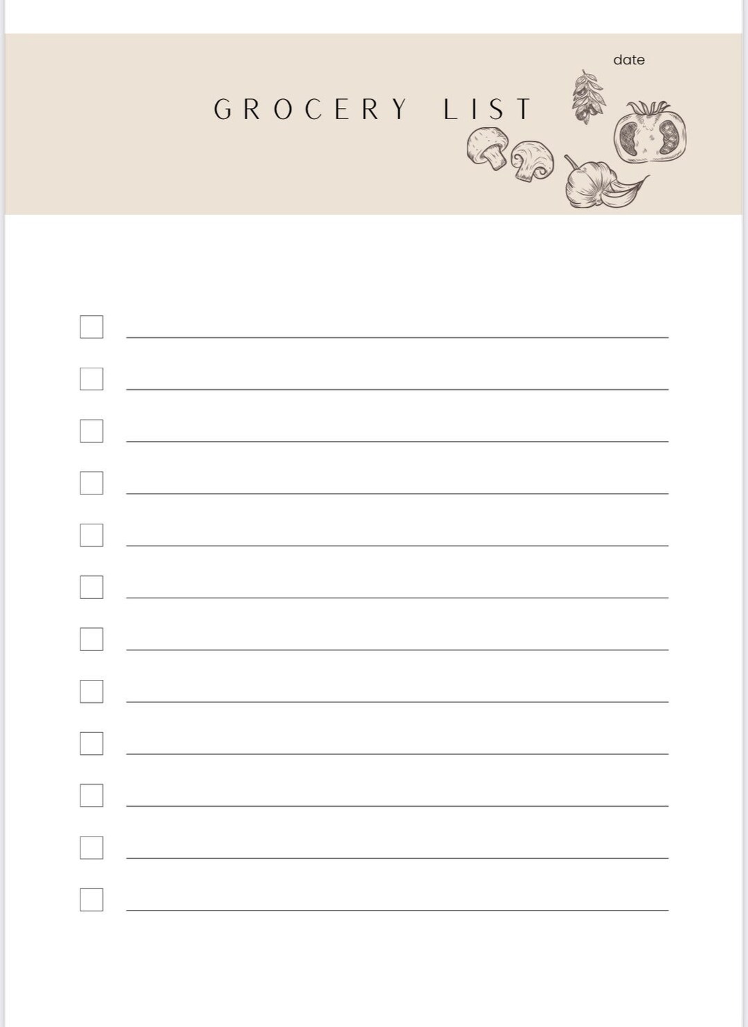 Cute Grocery List - Etsy