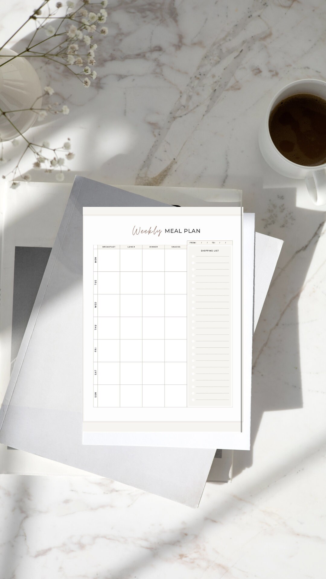 Printable Weekly Meal Planning Sheet| Meal Plan| Print Download Pdf ...