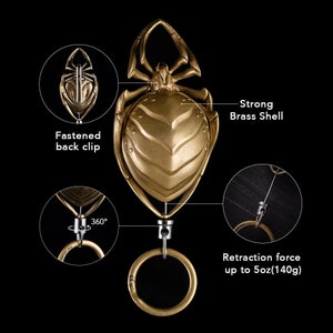 Brass Spider Retractable Keychain. Brass Keychain. Unique Accessories ...