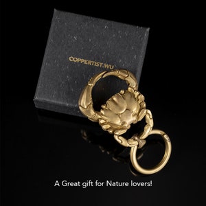 Brass Crab Keychain. Crab Enthusiast Gift. Nautical Gift. Ocean Lovers ...