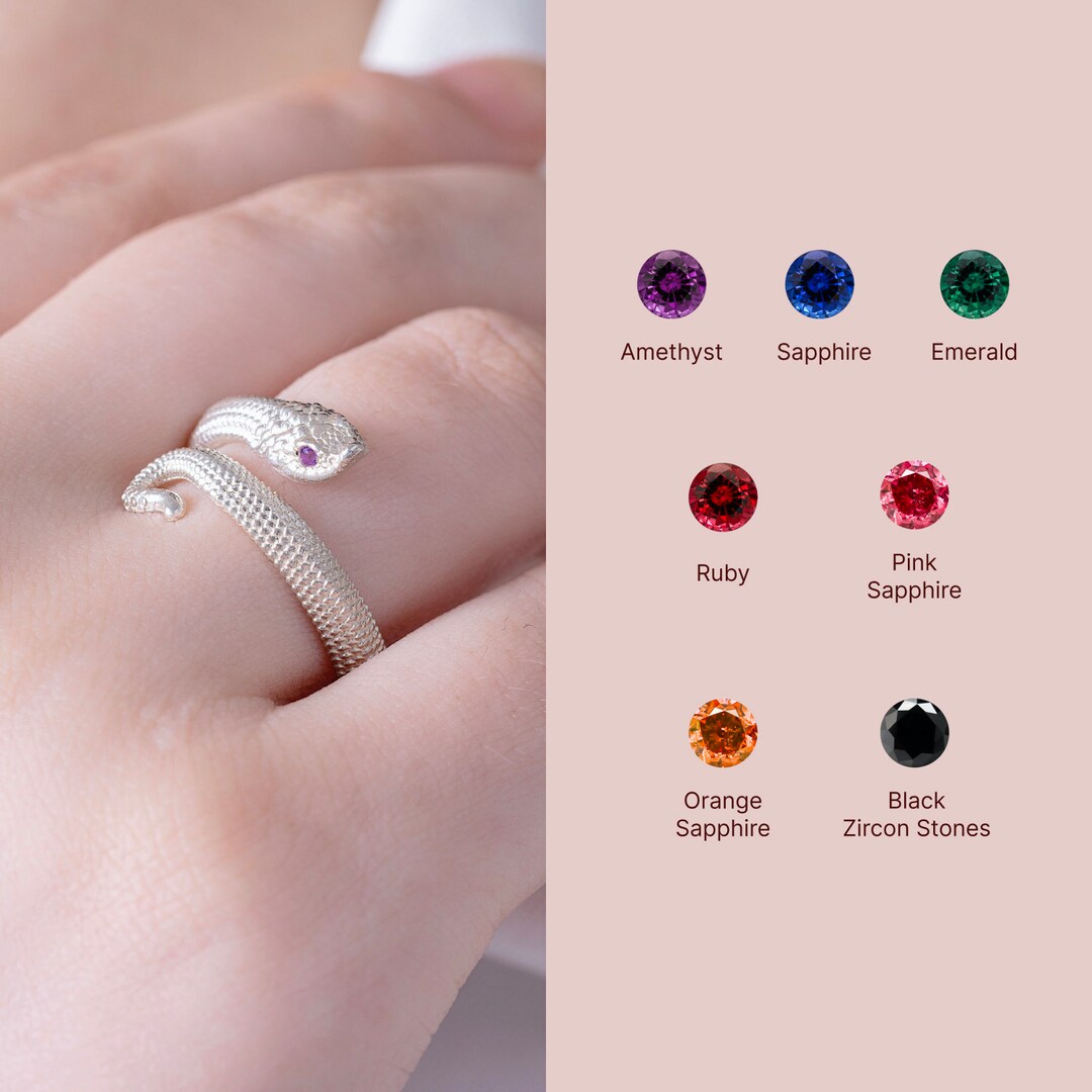 Custom Hognose Snake Ring.gemstone Ring.snake Ring.animal Lover Gift.gift for Her.personalized ...