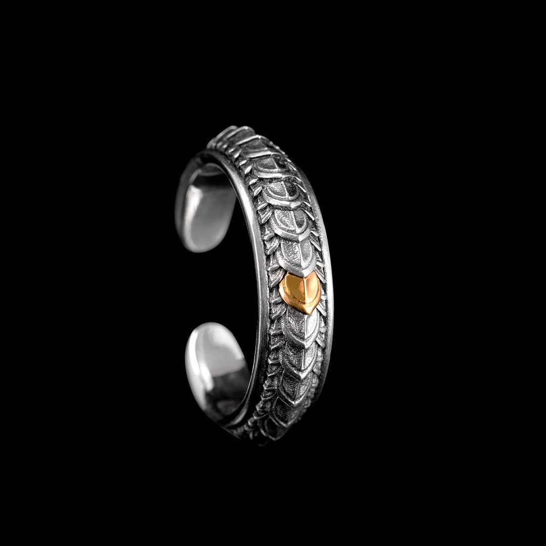 Dragon Scale Ring. Silver Ring. 18K Gold Ring. Ring for Dragon Lovers ...