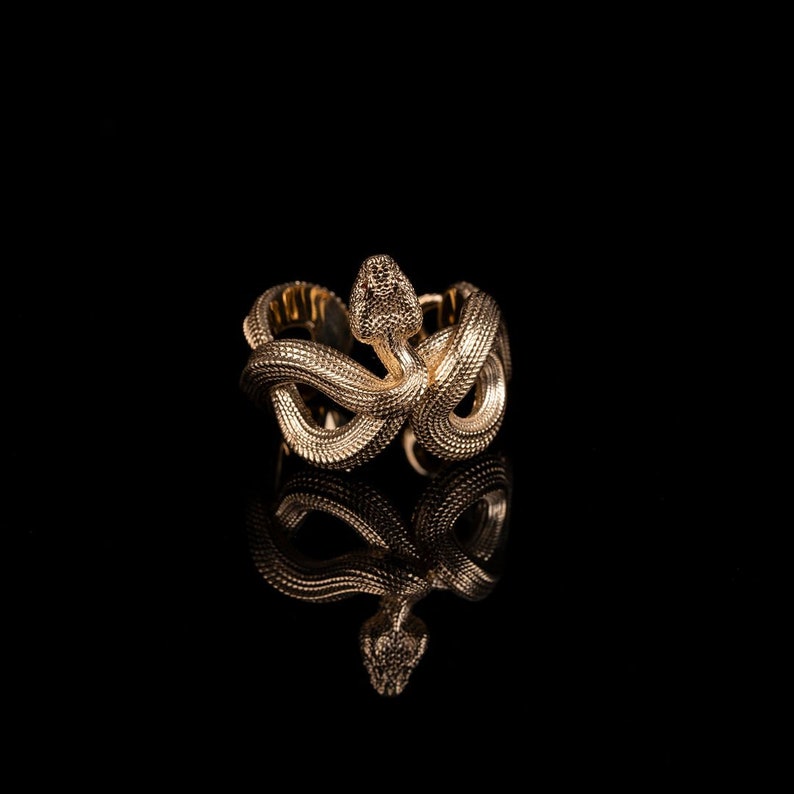 Snake Ring in Gold Vermeil With Ruby Eyes. Serpent Ring. - Etsy UK
