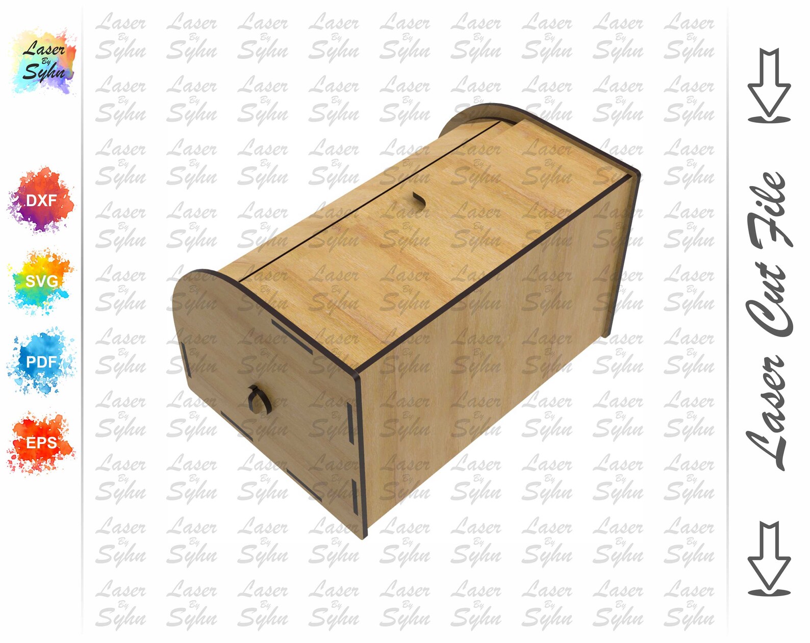 Laser Cut Bread Storage Box SVG, Wooden Storage Box SVG, Wooden Box ...