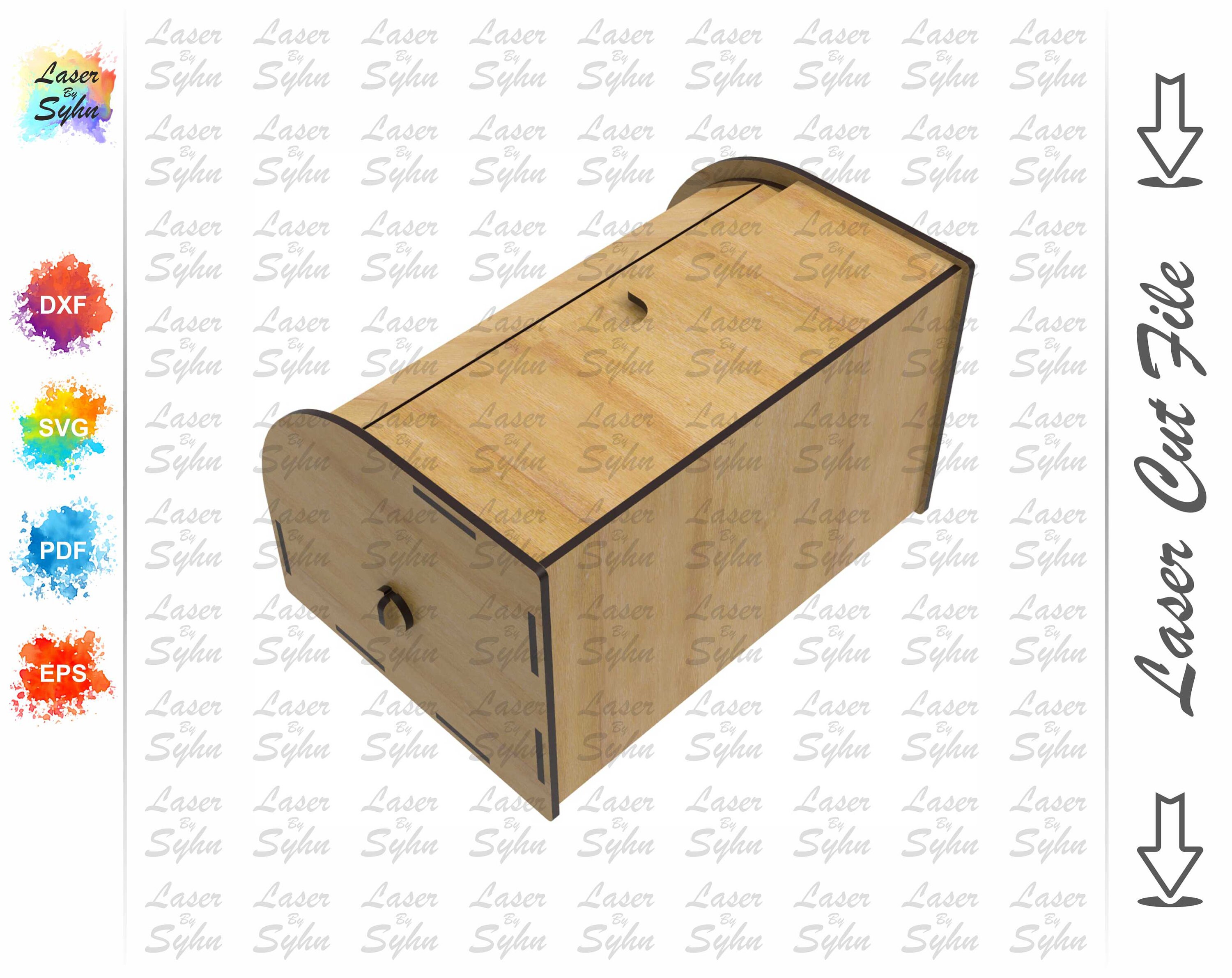 Laser Cut Bread Storage Box SVG, Wooden Storage Box SVG, Wooden Box ...
