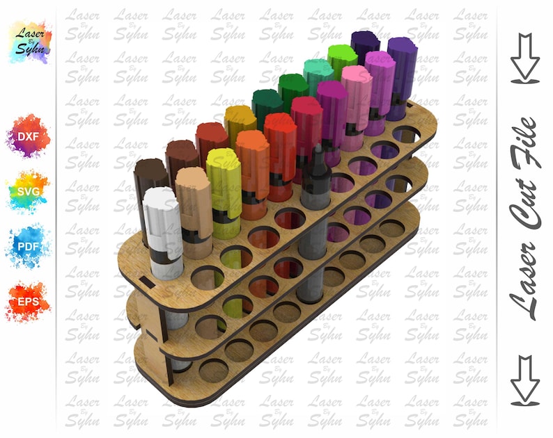 Felt Tip Pen Display Stand Laser Cut File – 28 Slot Marker Organizer - Etsy