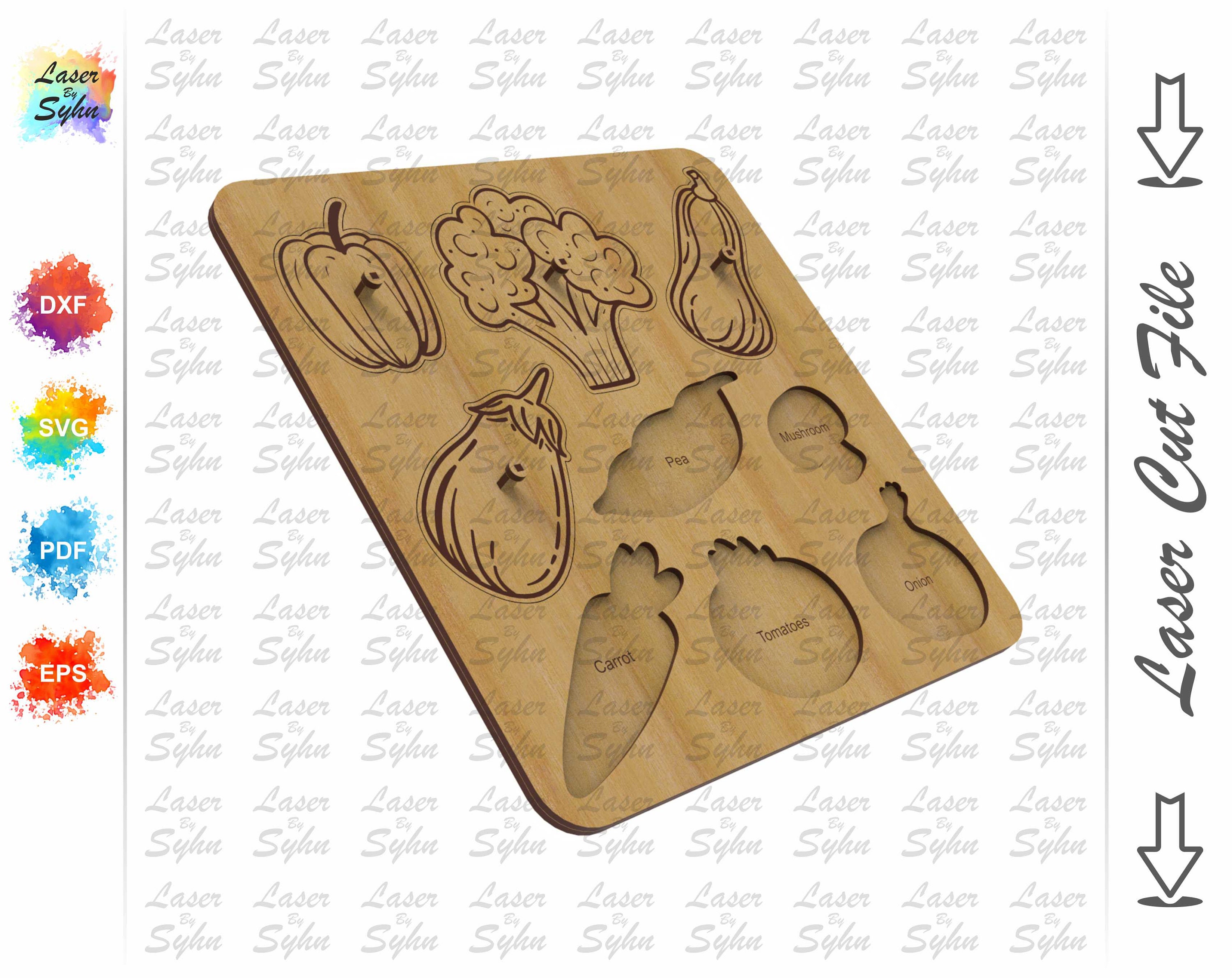 Laser Cut Vegetable Toddler Puzzles SVG, Educational Toys SVG, Fine ...