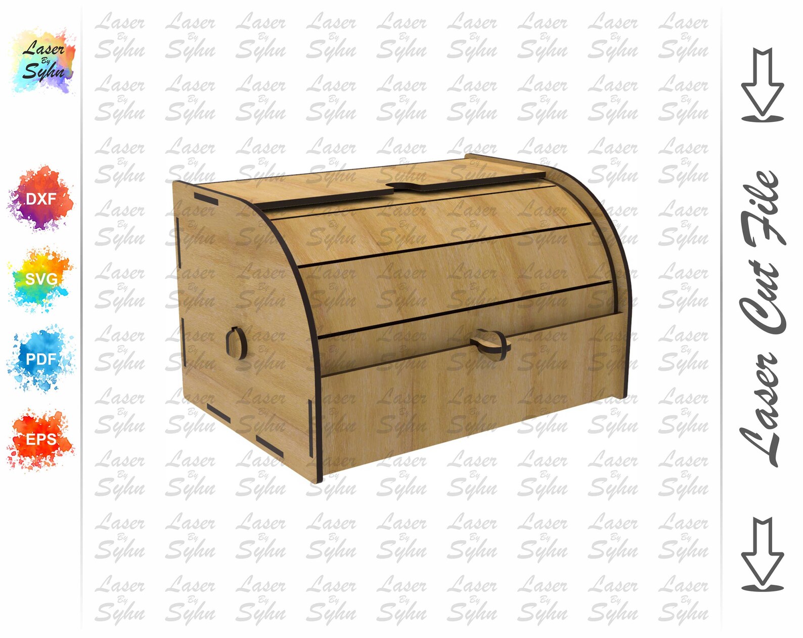 Laser Cut Bread Storage Box SVG, Wooden Storage Box SVG, Wooden Box ...