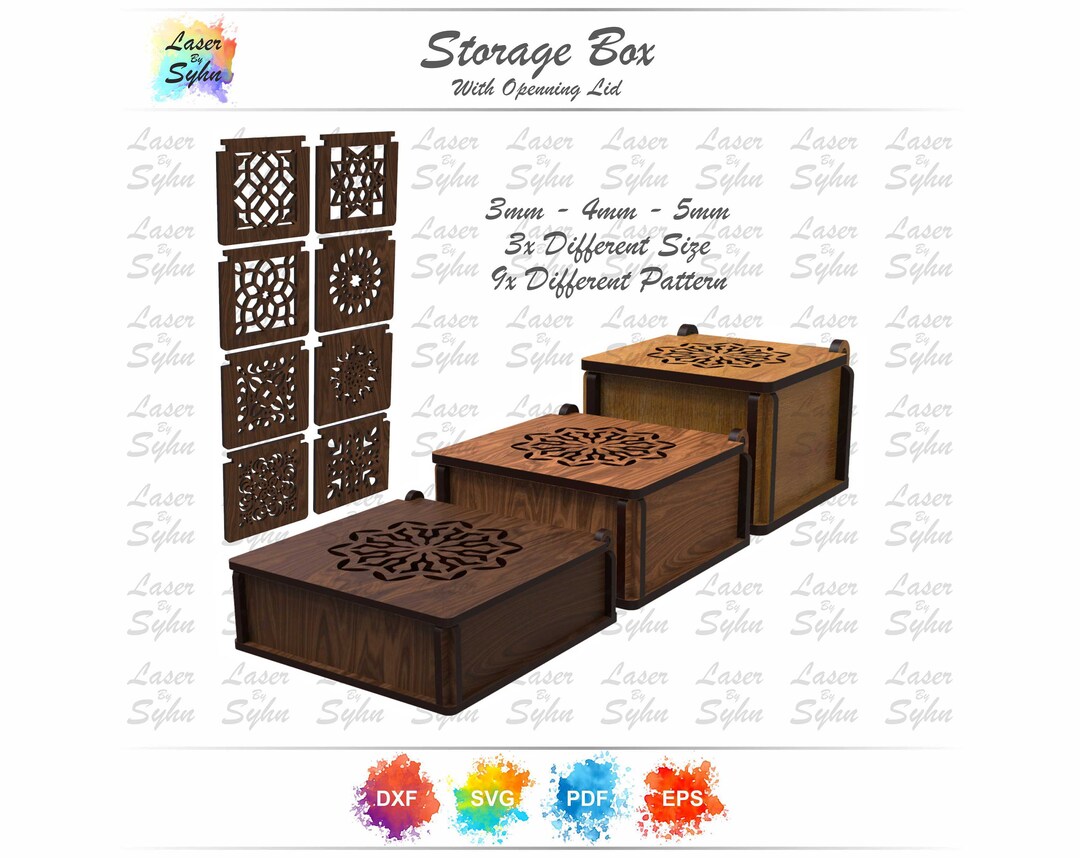 Laser Cut Decorative Wooden Box SVG, Birthday Gift Box , Wooden Gift ...