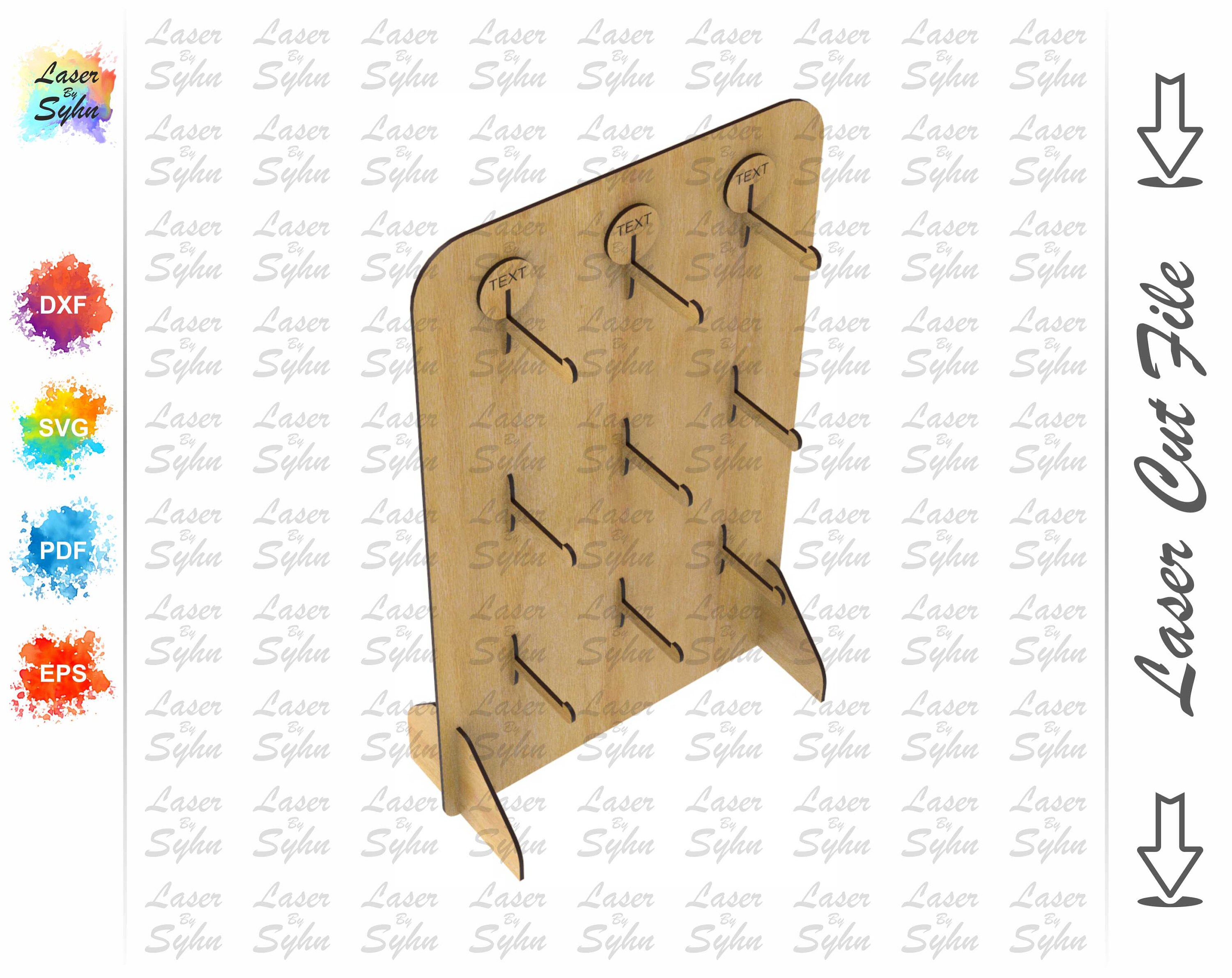 Laser Cut Key Chain Display Stand SVG, Jewelry Display Stand Laser Cut ...