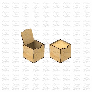 Laser Cut Wooden Cube Box SVG, Plywood Storage Cube Box SVG, Cube Box ...