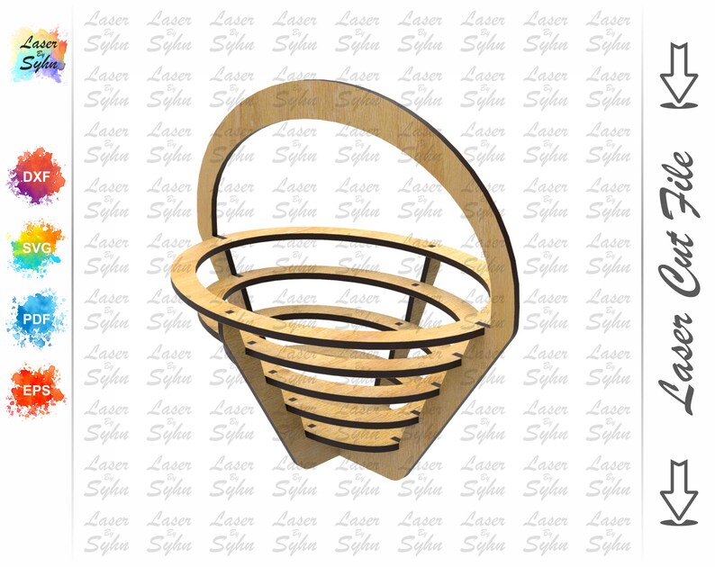 Laser Cut Wooden Basket SVG Plywood Baskets SVG Ellipse - Etsy
