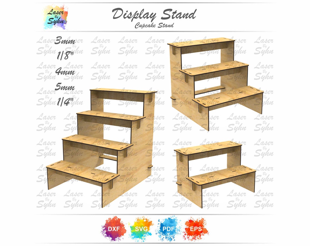 Laser Cut Demountable Display Stand SVG Files, Retail Counter Display ...