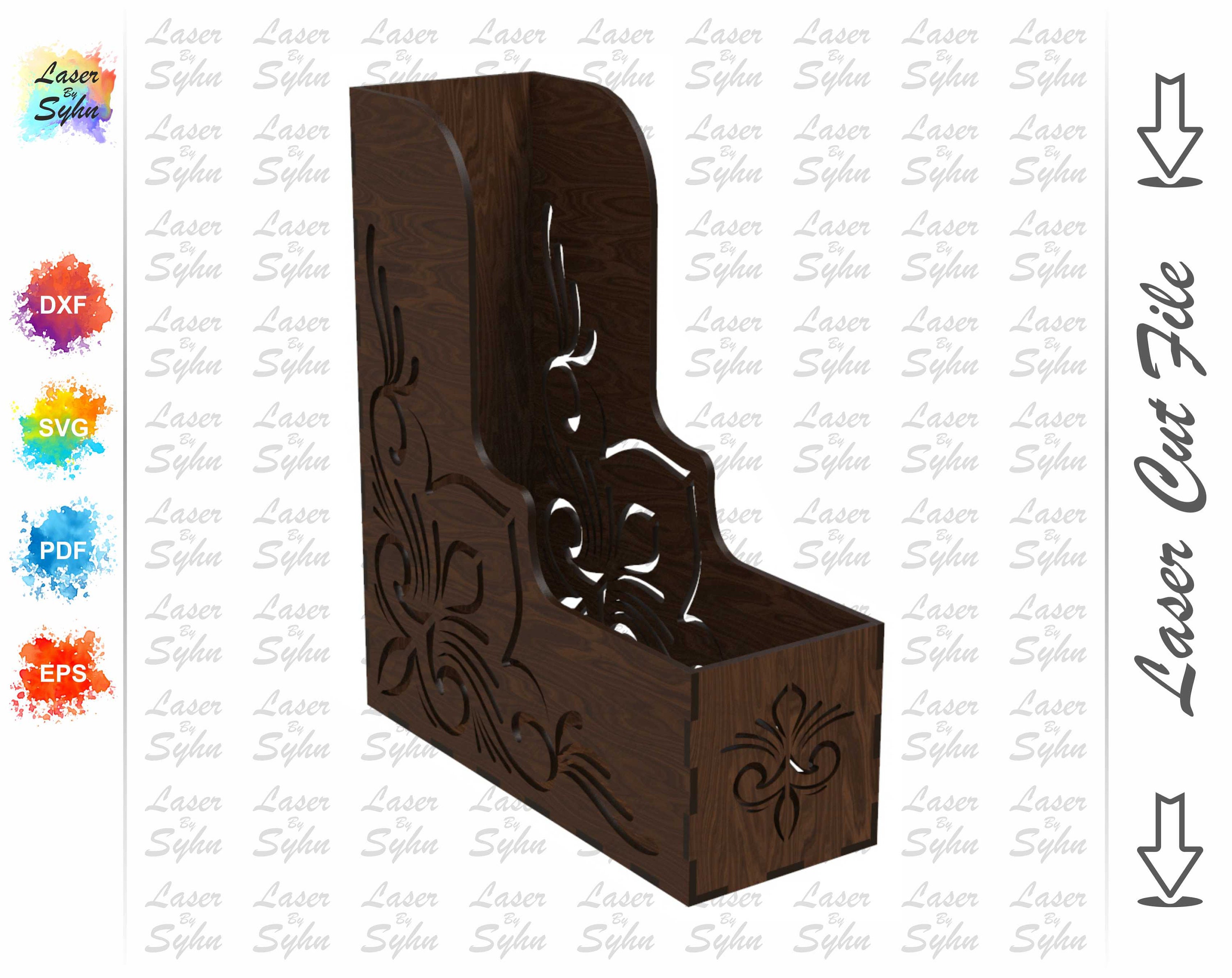 Laser Cut File Organizer SVG, Newspaper Magazine Storage SVG, Table ...