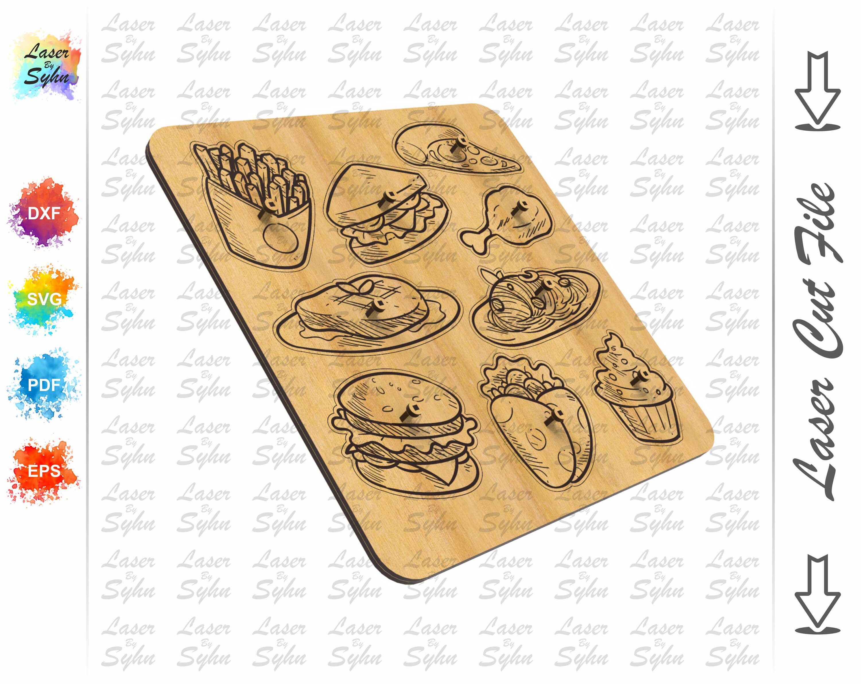 Food Puzzle Laser Cut File – Toddler Educational Toy, 9 Pieces - Etsy