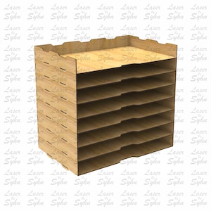 Laser Cut A3 Stackable Paper Stand SVG, Stackable Paper Storage Rack ...