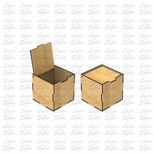 Laser Cut Wooden Cube Box SVG, Plywood Storage Cube Box SVG, Cube Box ...