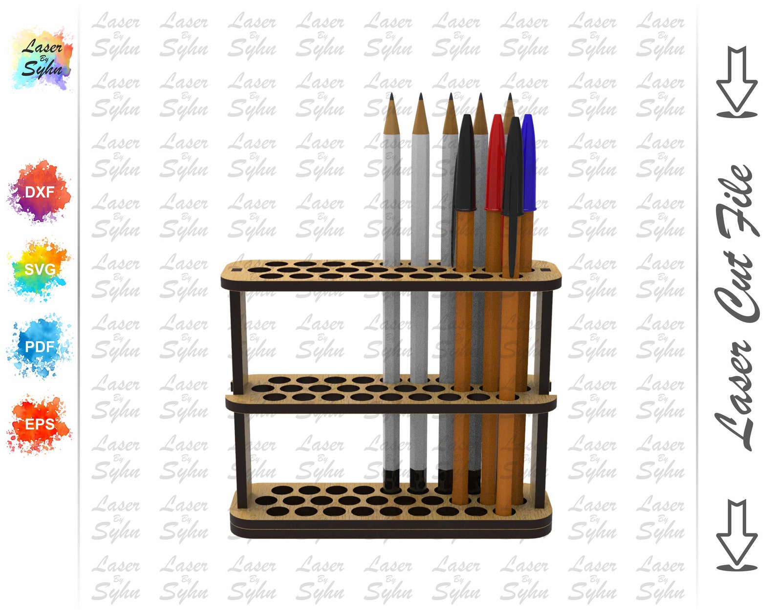Laser Cut Pen Display Stand SVG, Pencil Display Stand SVG, Ballpoint ...