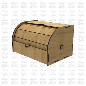 Laser Cut Bread Storage Box SVG, Wooden Storage Box SVG, Wooden Box ...
