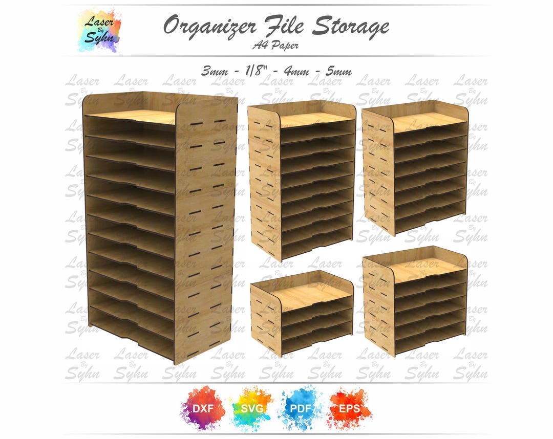 Laser Cut A4 Paper Organizer SVG, File Storage Organizer SVG, Office ...