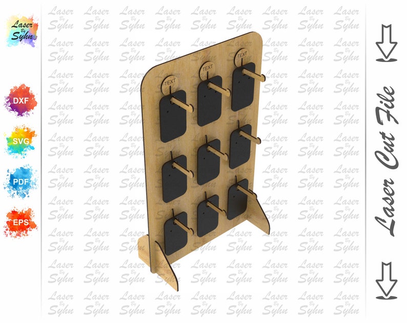 Laser Cut Key Chain Display Stand SVG, Jewelry Display Stand Laser Cut ...