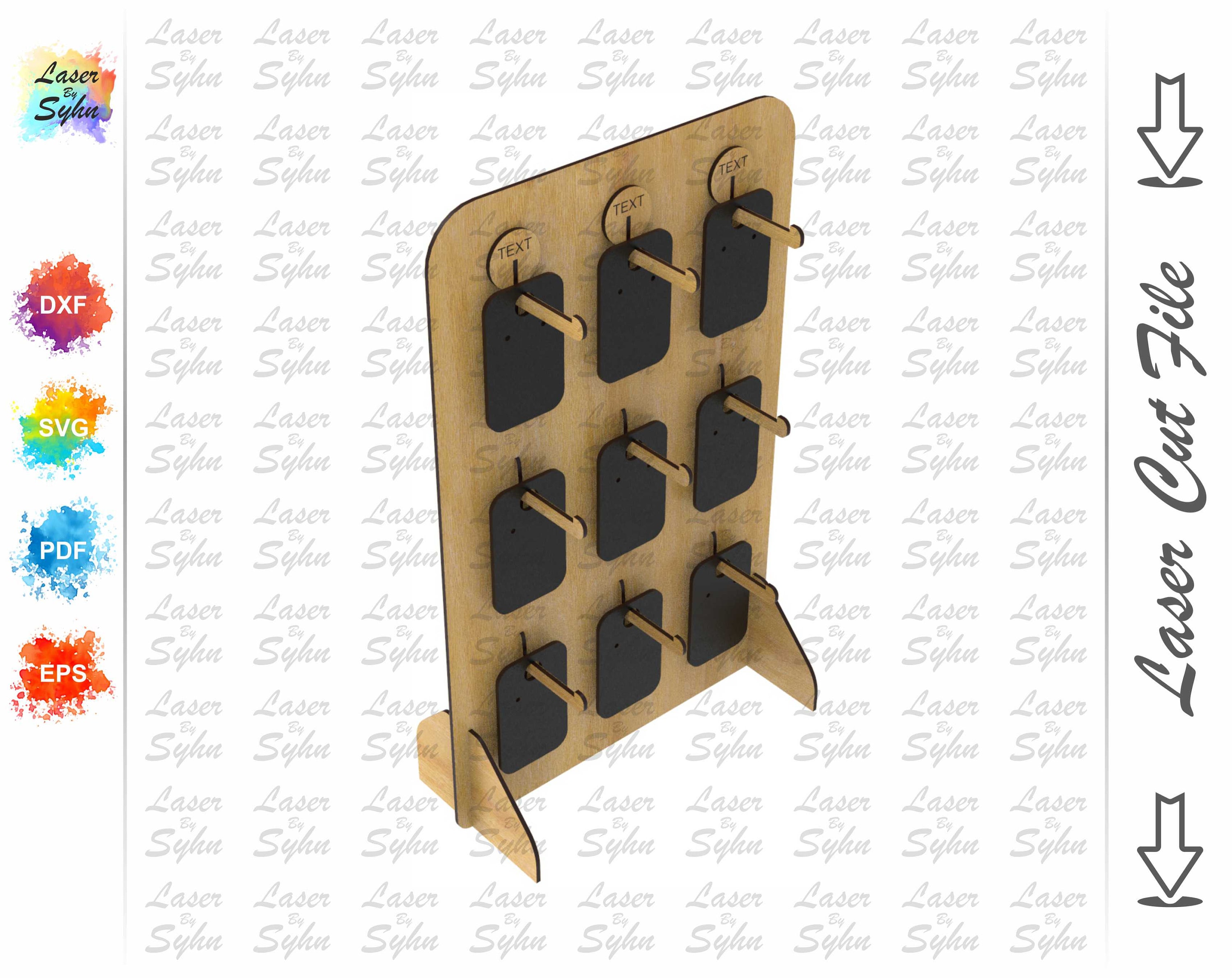 Laser Cut Key Chain Display Stand SVG, Jewelry Display Stand Laser Cut ...