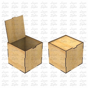 Laser Cut Wooden Cube Box SVG, Plywood Storage Cube Box SVG, Cube Box ...