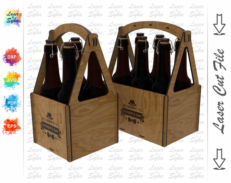 Beer Box Laser Cut File – Bottle Carrier, 4 & 6 Pack, 70mm Bottles - Etsy