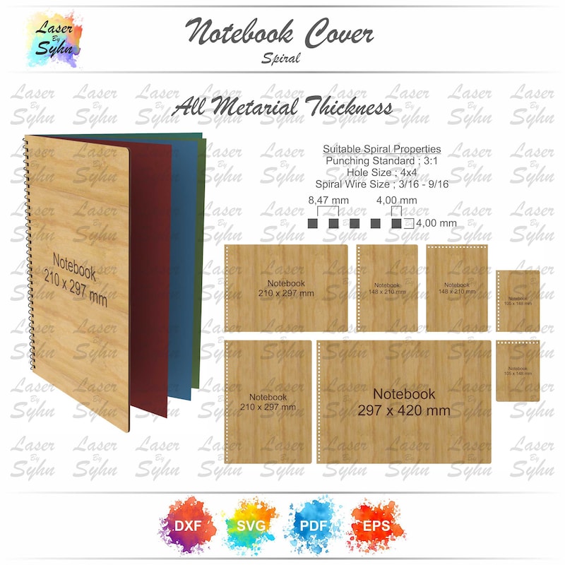 Notebook 6 Hole Svg - Etsy