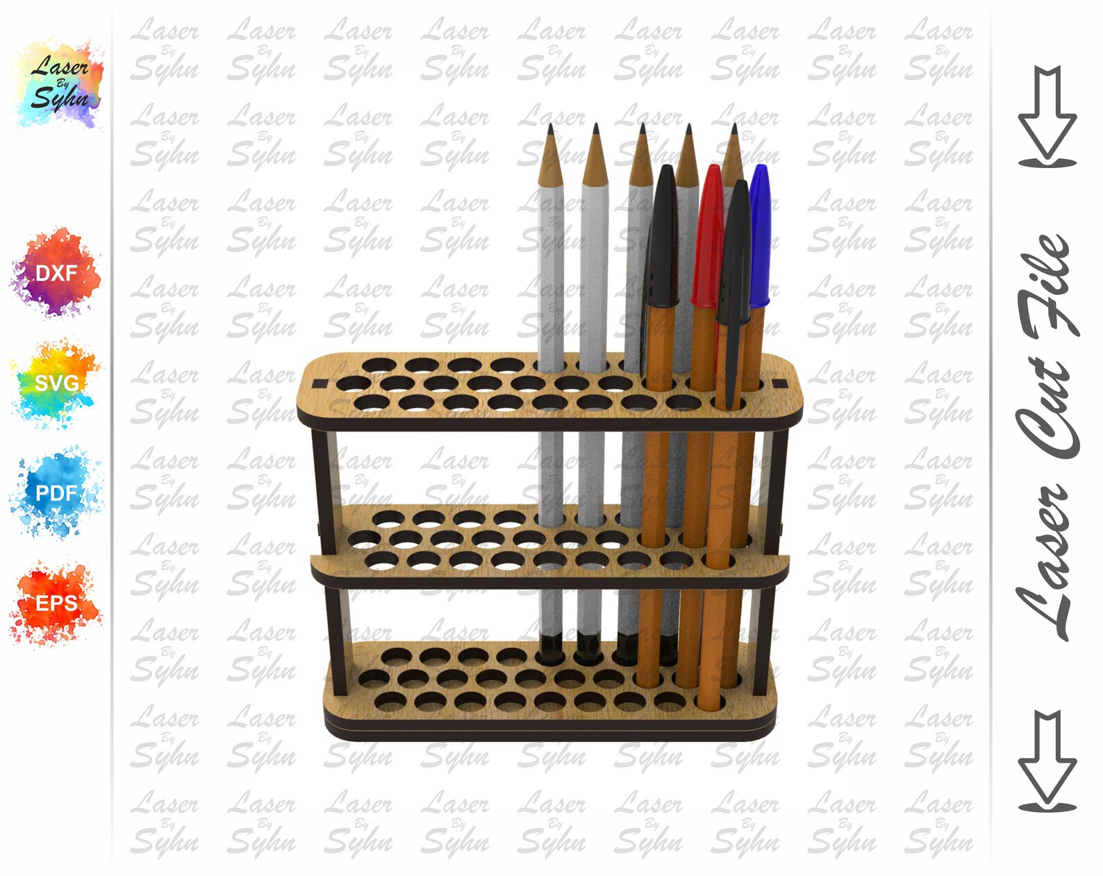 Laser Cut Pen Display Stand SVG, Pencil Display Stand SVG, Ballpoint ...