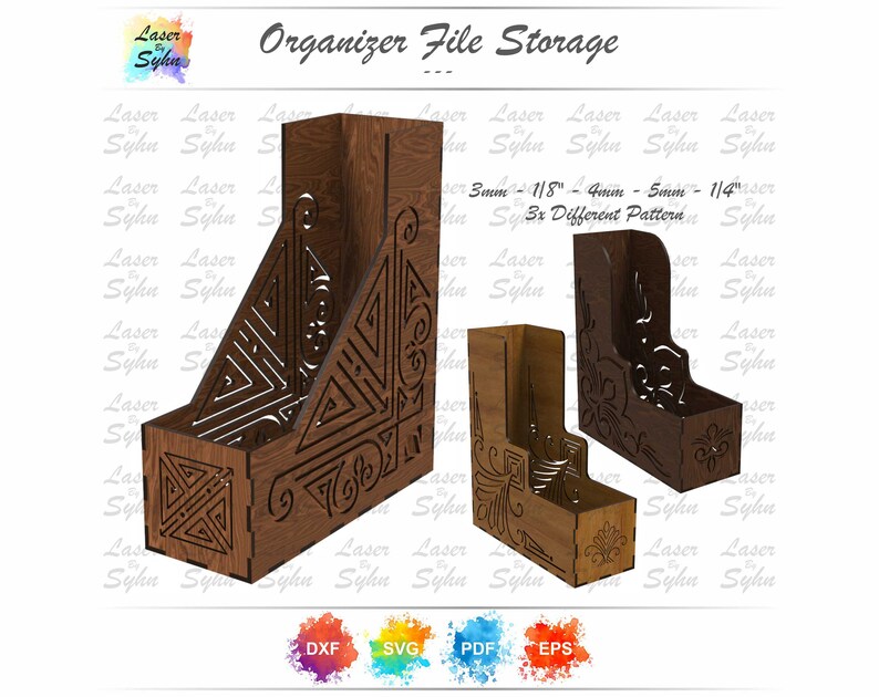 Laser Cut File Organizer SVG, Newspaper Magazine Storage SVG, Table ...