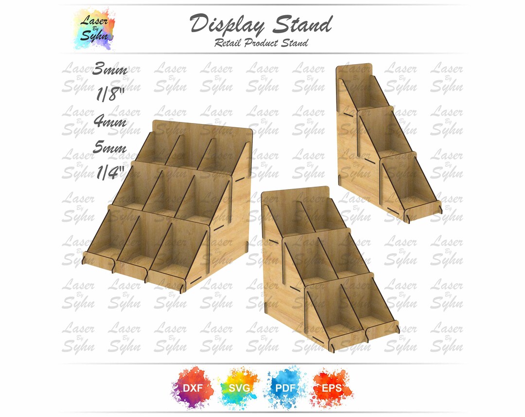 Laser Cut 3 Tiers Retail Product Display Stand SVG 3 - Etsy