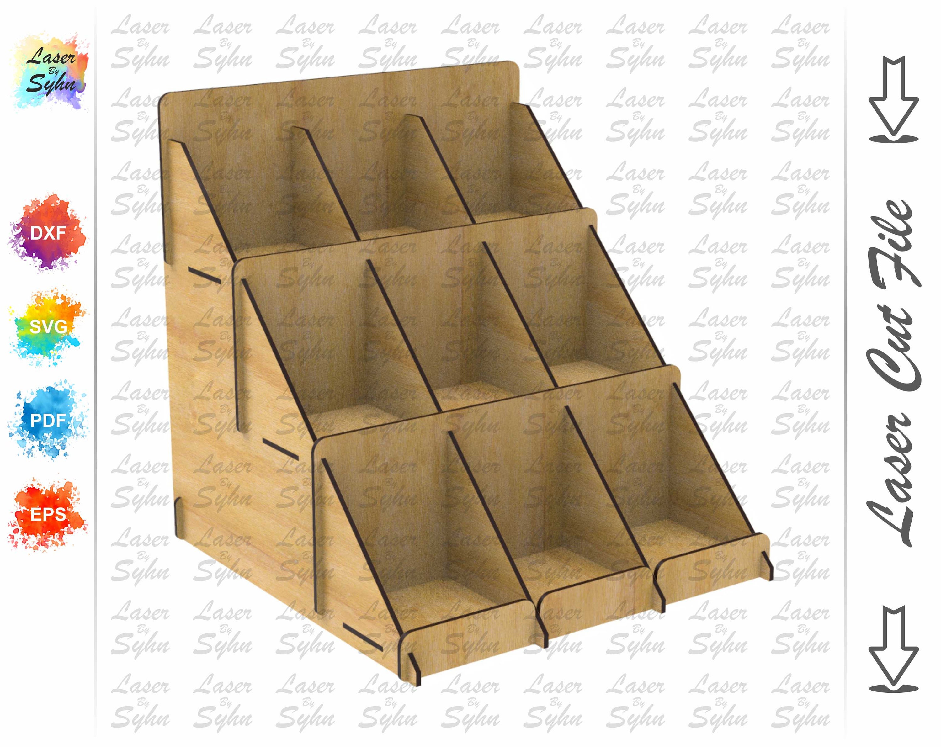 Laser Cut 3 Tiers Retail Product Display Stand SVG 3 - Etsy