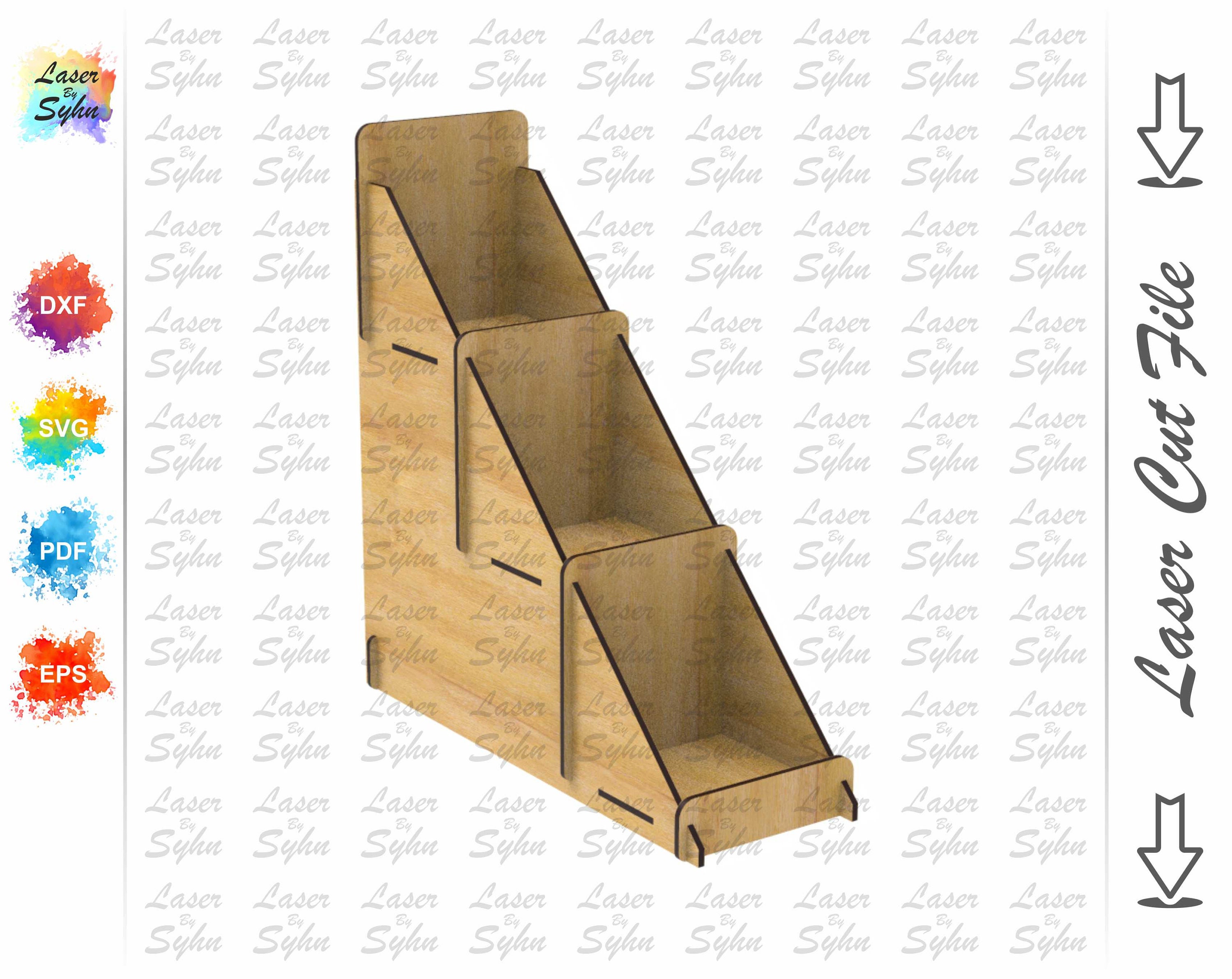 Laser Cut 3 Tiers Retail Product Display Stand SVG 3 - Etsy