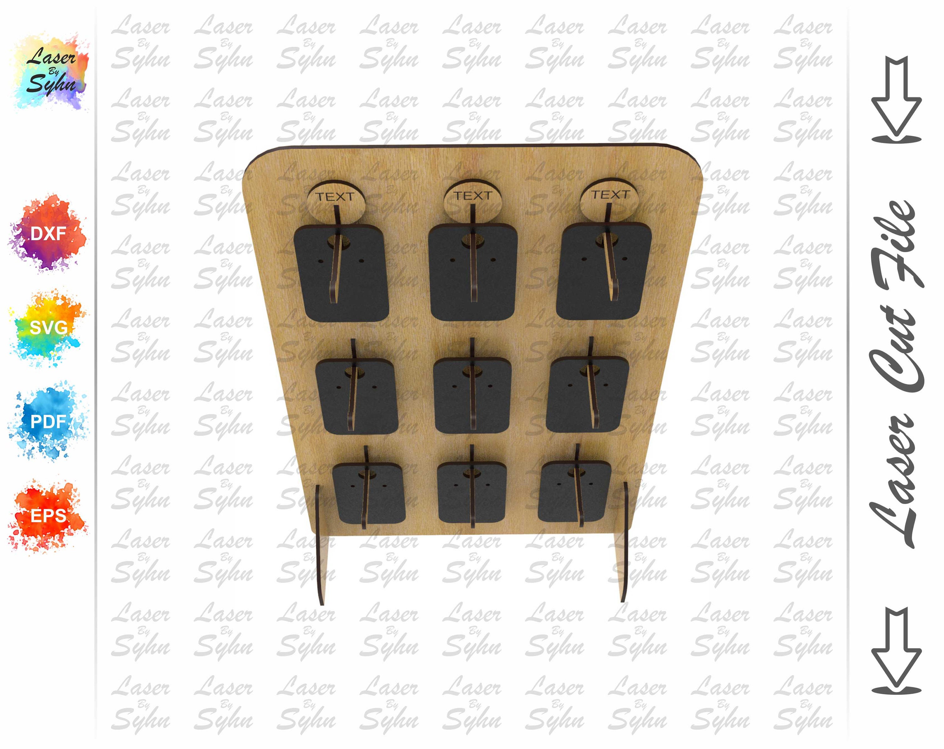 Laser Cut Key Chain Display Stand SVG, Jewelry Display Stand Laser Cut ...