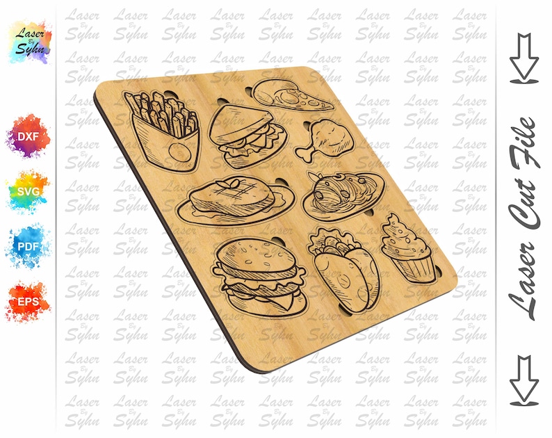 Laser Cut Food Toddler Puzzles SVG, Educational Toys SVG, Fine Motor ...
